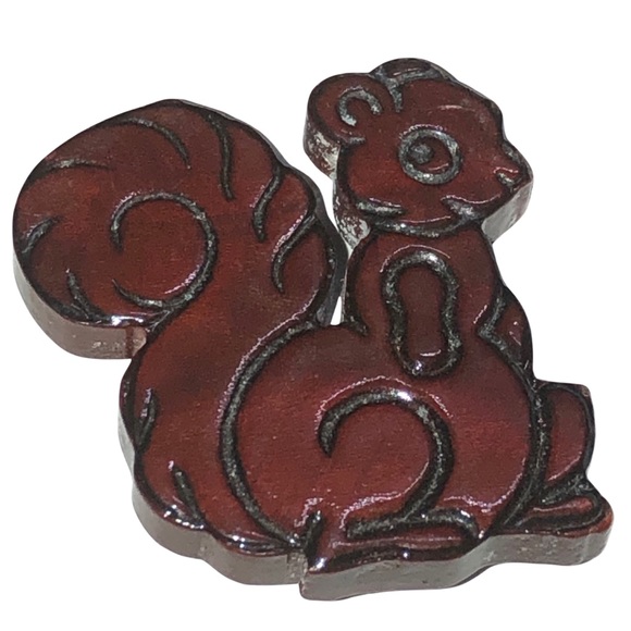 Jewelry | Vintage Real Wood Squirrel 1 12 Lapel Pin Pin Back Hand Made ...